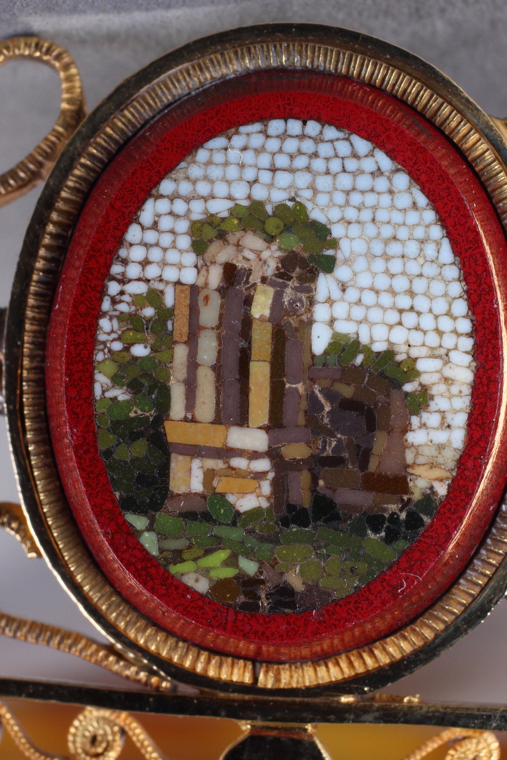 Diadem comb in gold with micromosaic. Empire period. | Ouaiss Antiquités